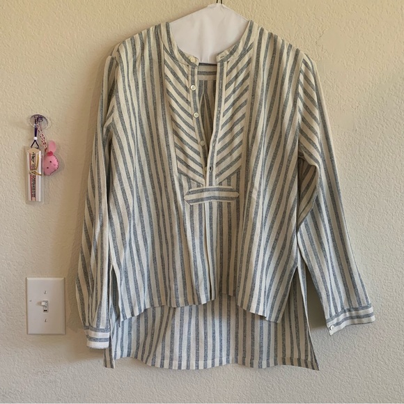 Doen | Tops | Doen Starboard Raw Silk Striped Shirt | Poshmark